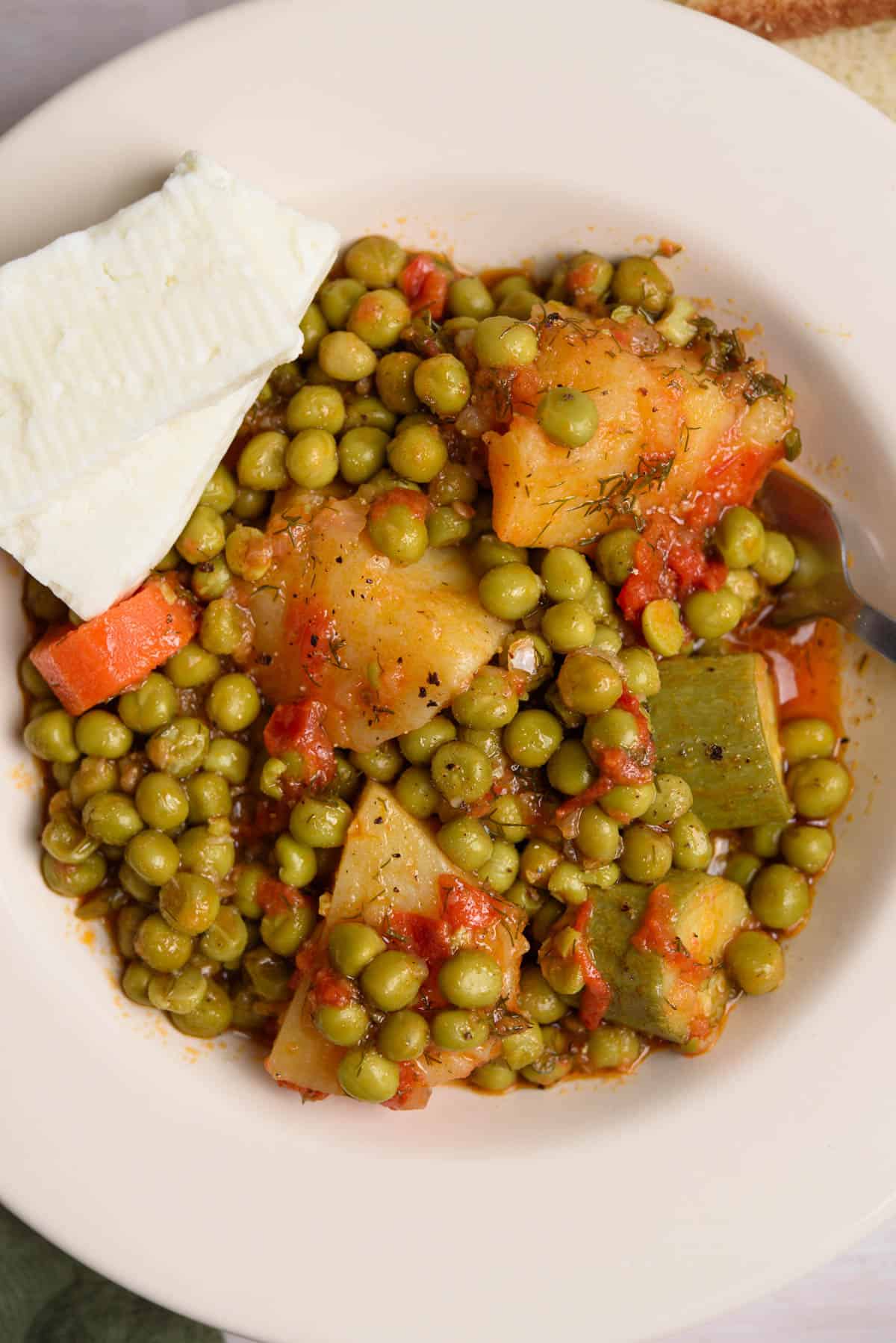 Greek Green Peas Stew (Vegan, GF) - Real Greek Recipes