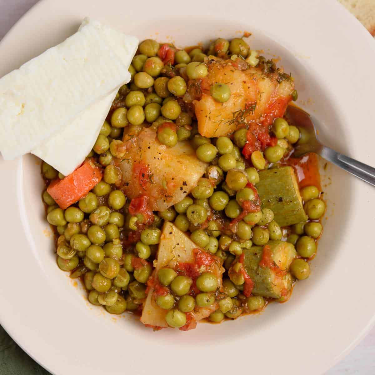 Greek Green Peas Stew (Vegan, GF) - Real Greek Recipes