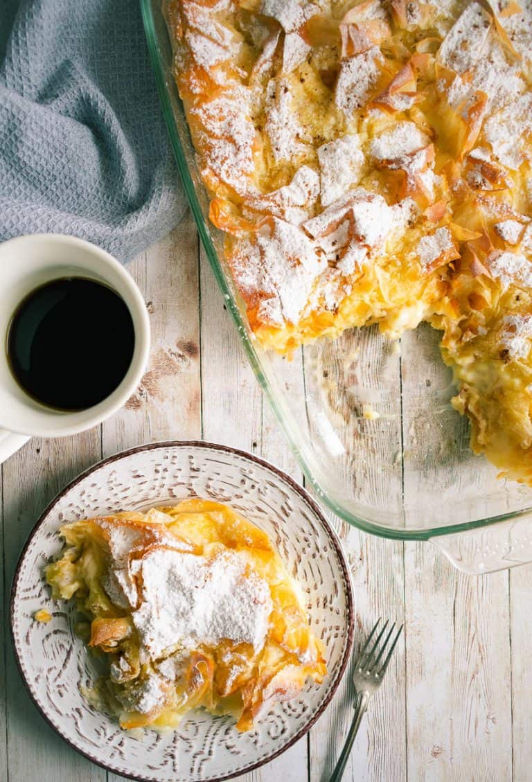 Bougatsa - Crispy Filo Pastry Filled With Warm Custard Cream - Real ...