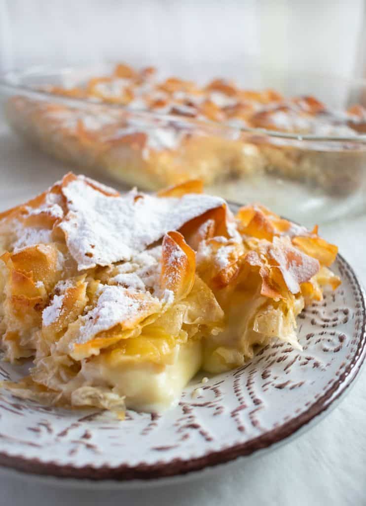 Bougatsa - Crispy Filo Pastry Filled With Warm Custard Cream - Real ...