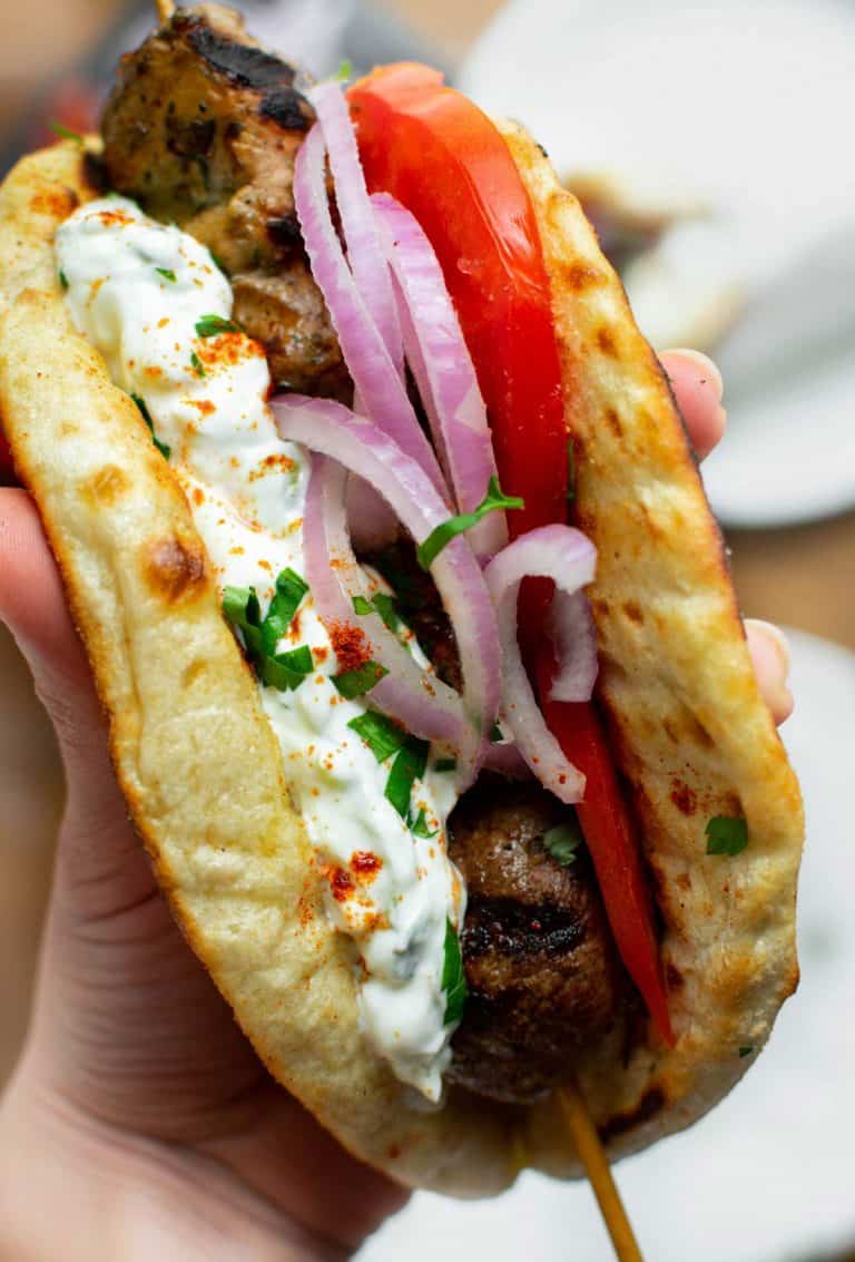 Pork Souvlaki Pita Wraps (with Tzatziki) - Real Greek Recipes