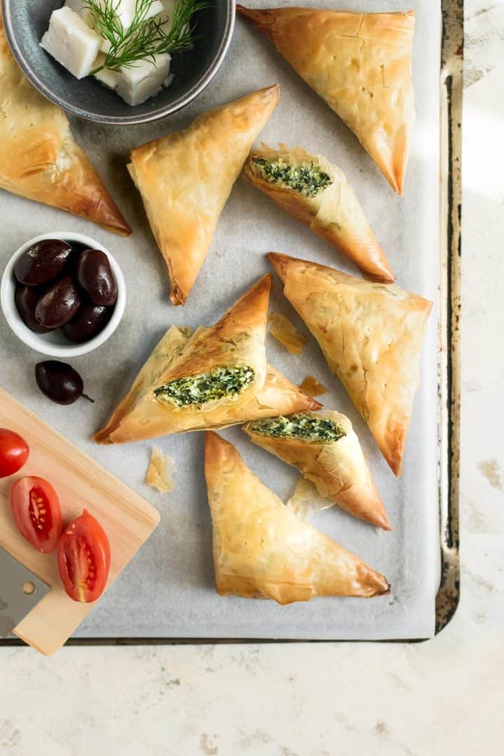 Spinach And Feta Triangles - Real Greek Recipes