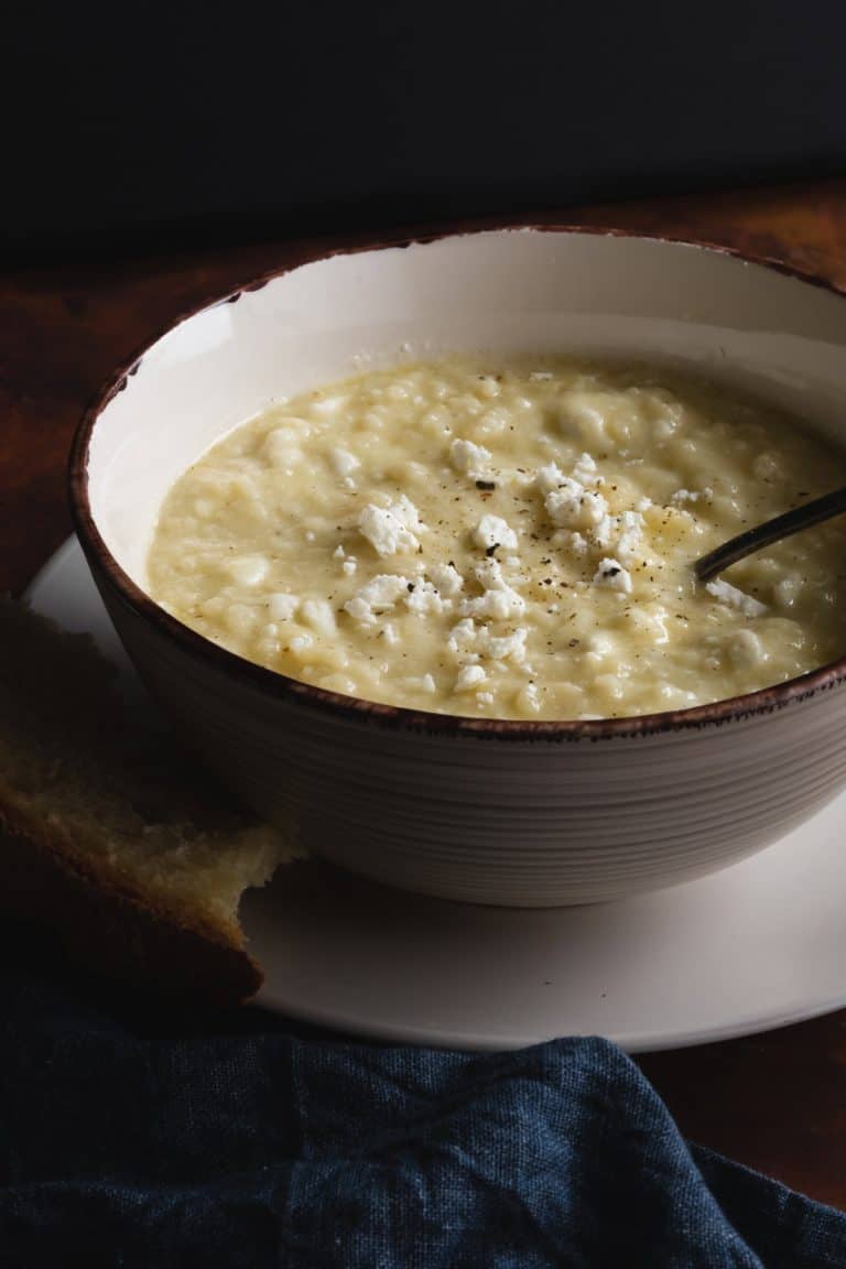 Trahana Soup With Feta Cheese (thick and creamy) - Real Greek Recipes