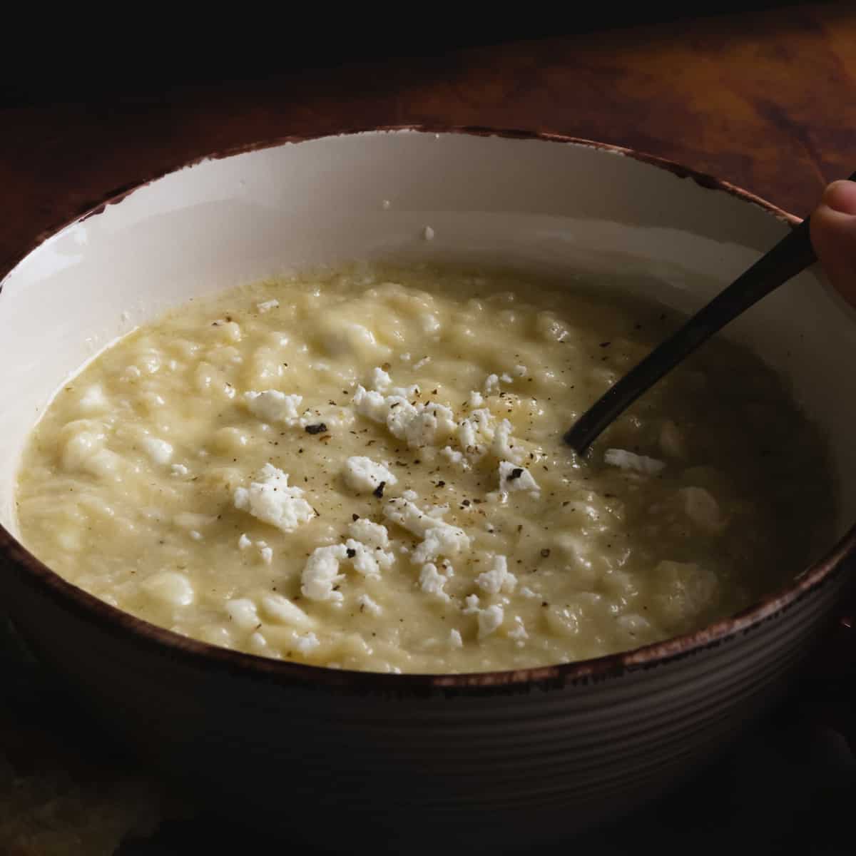 Trahana Soup With Feta Cheese (thick and creamy) - Real Greek Recipes