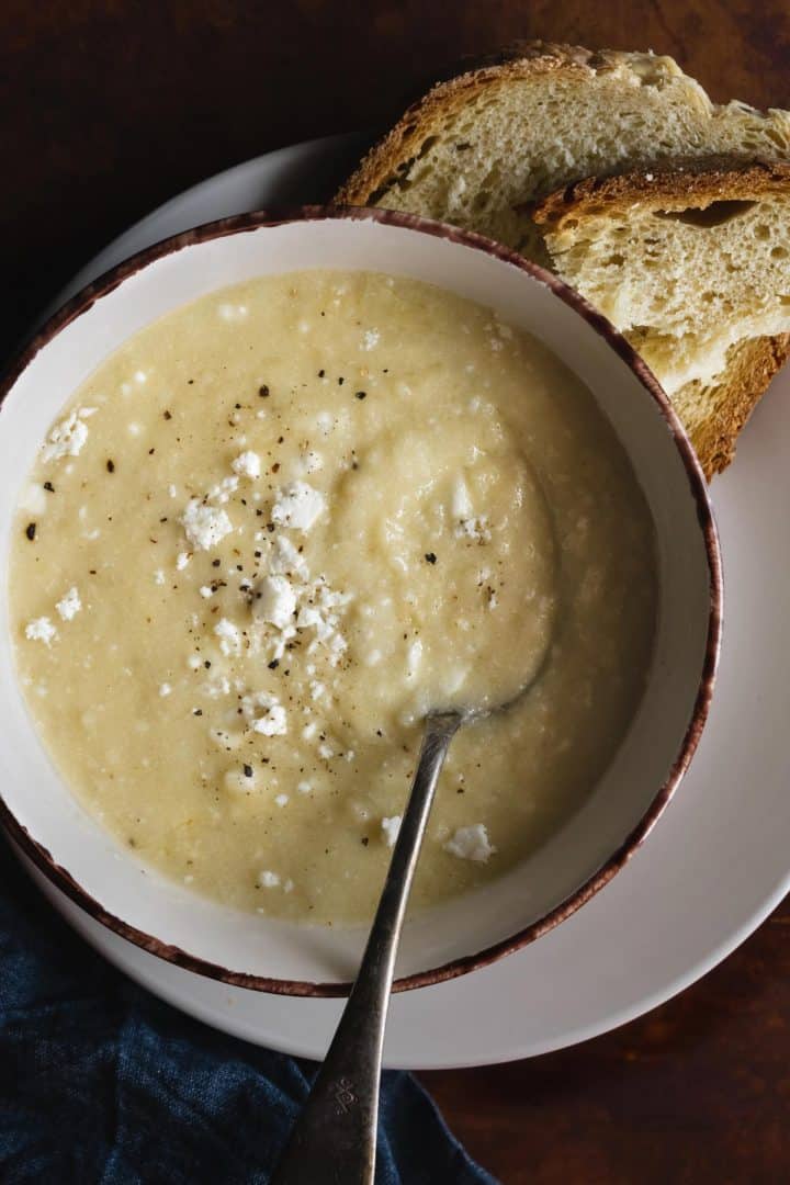 Trahana Soup With Feta Cheese (thick and creamy) - Real Greek Recipes