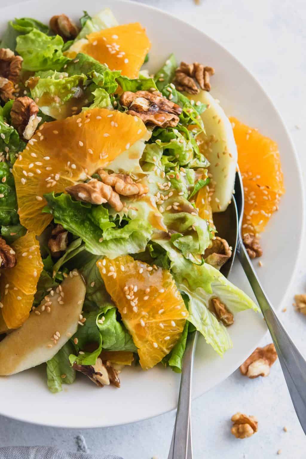 Orange Lettuce Salad With Walnuts + Sesame - Real Greek Recipes