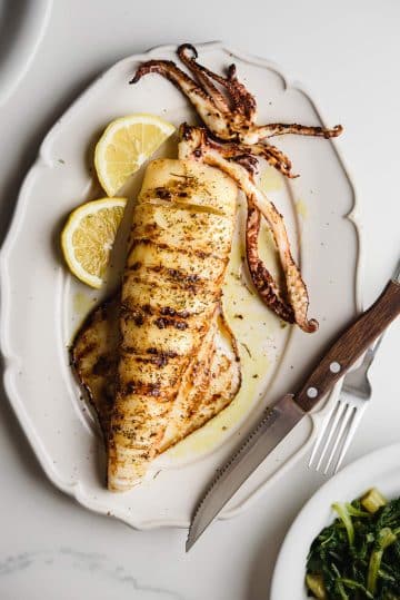 Grilled Squid (on grill pan or bbq) - Real Greek Recipes