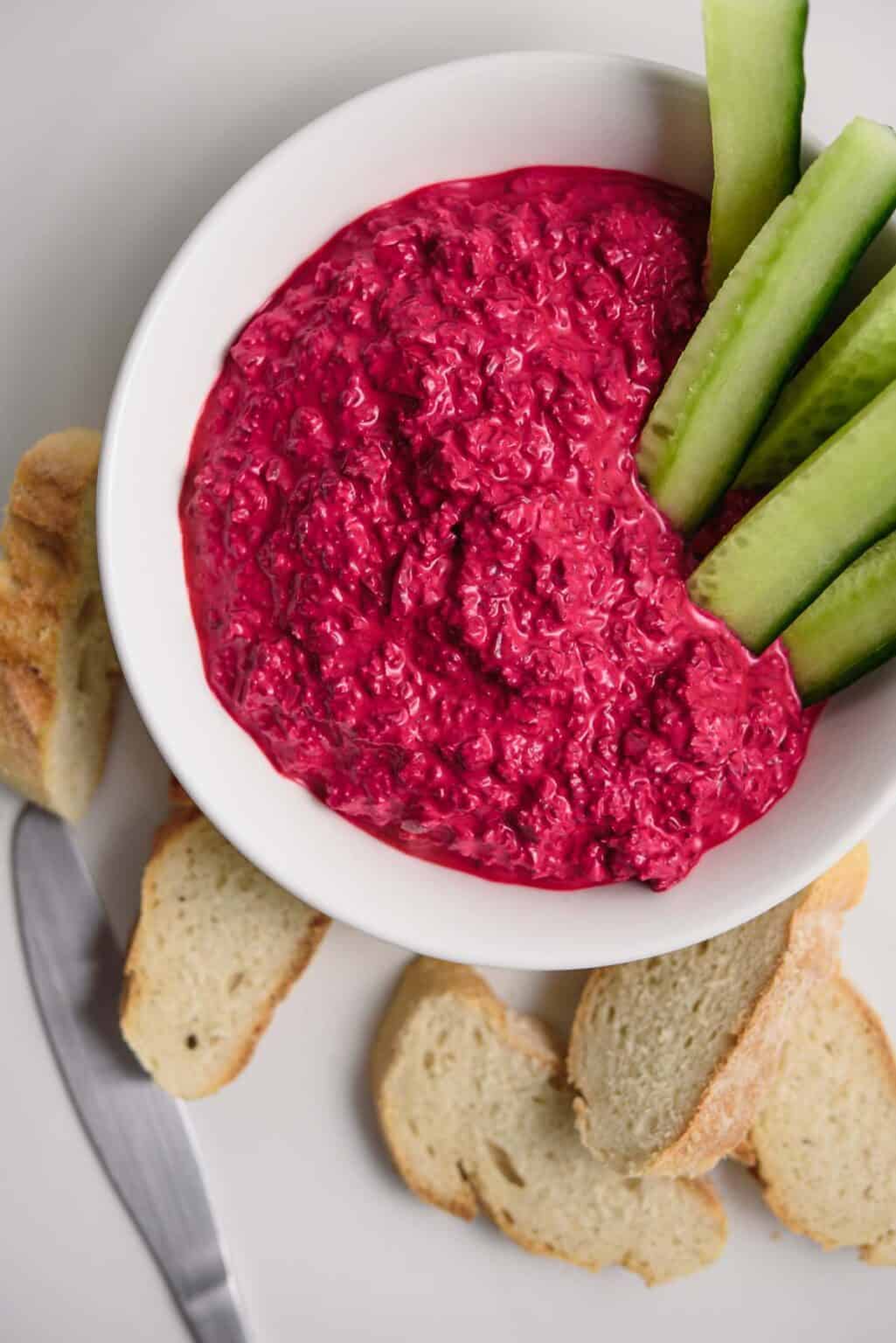 Beetroot Salad Dip With Greek Yogurt (Patzarosalata) - Real Greek Recipes