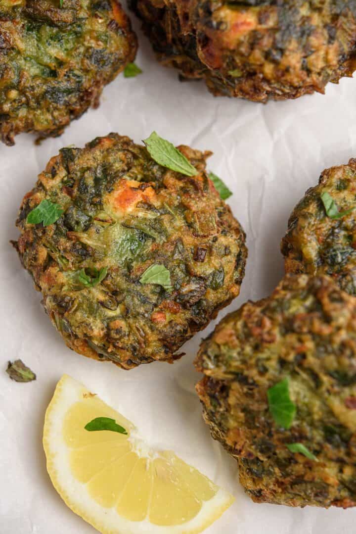 Spinach Fritters With Feta + Yogurt Dip - Real Greek Recipes