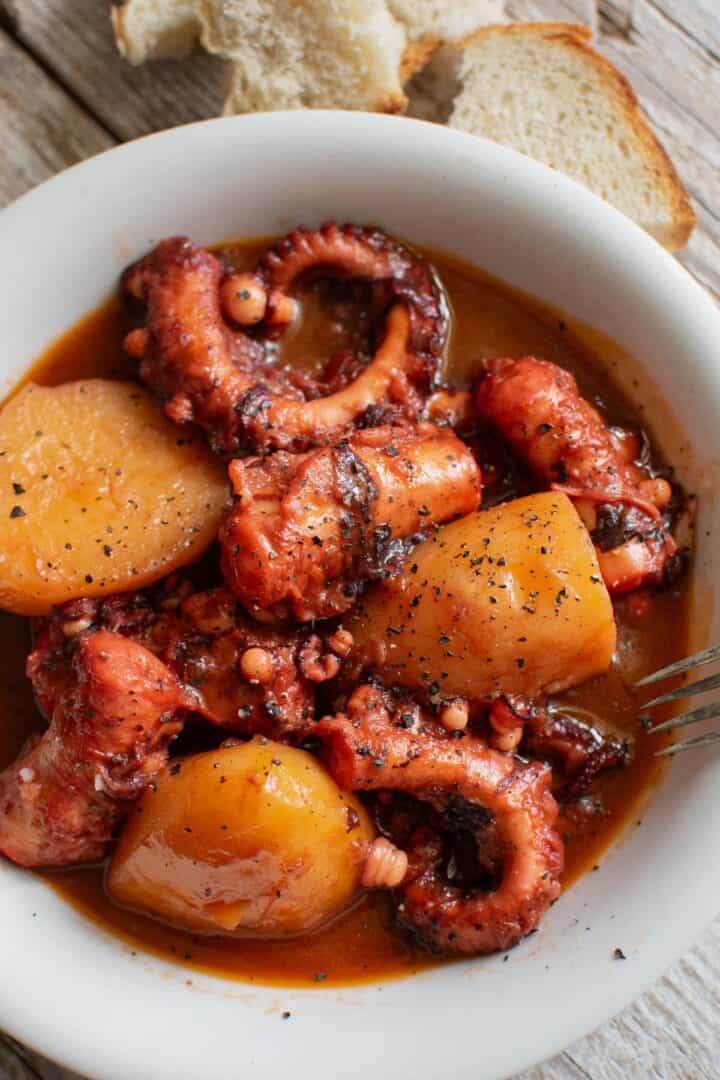 Greek Octopus Stew With Potatoes - Real Greek Recipes