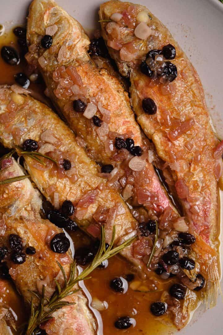 Greek Island Red Mullet Recipe (Savoro) - Real Greek Recipes