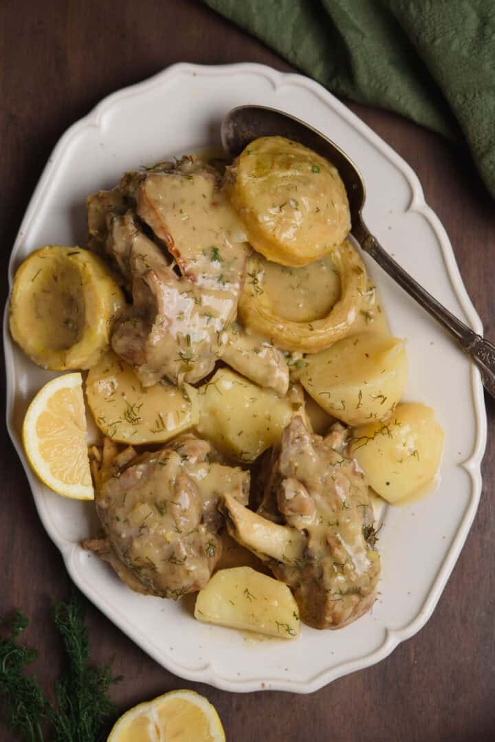Goat Stew with Potatoes and Artichokes - Real Greek Recipes
