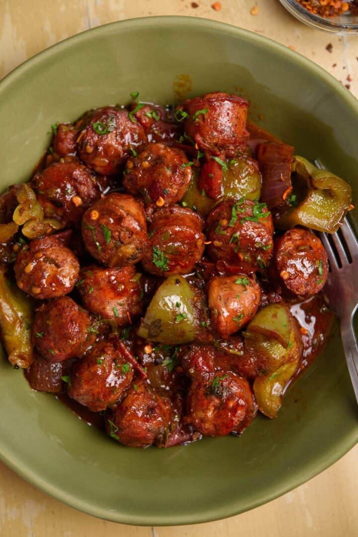 Spetsofai - Greek Sausage In Tomato Sauce - Real Greek Recipes